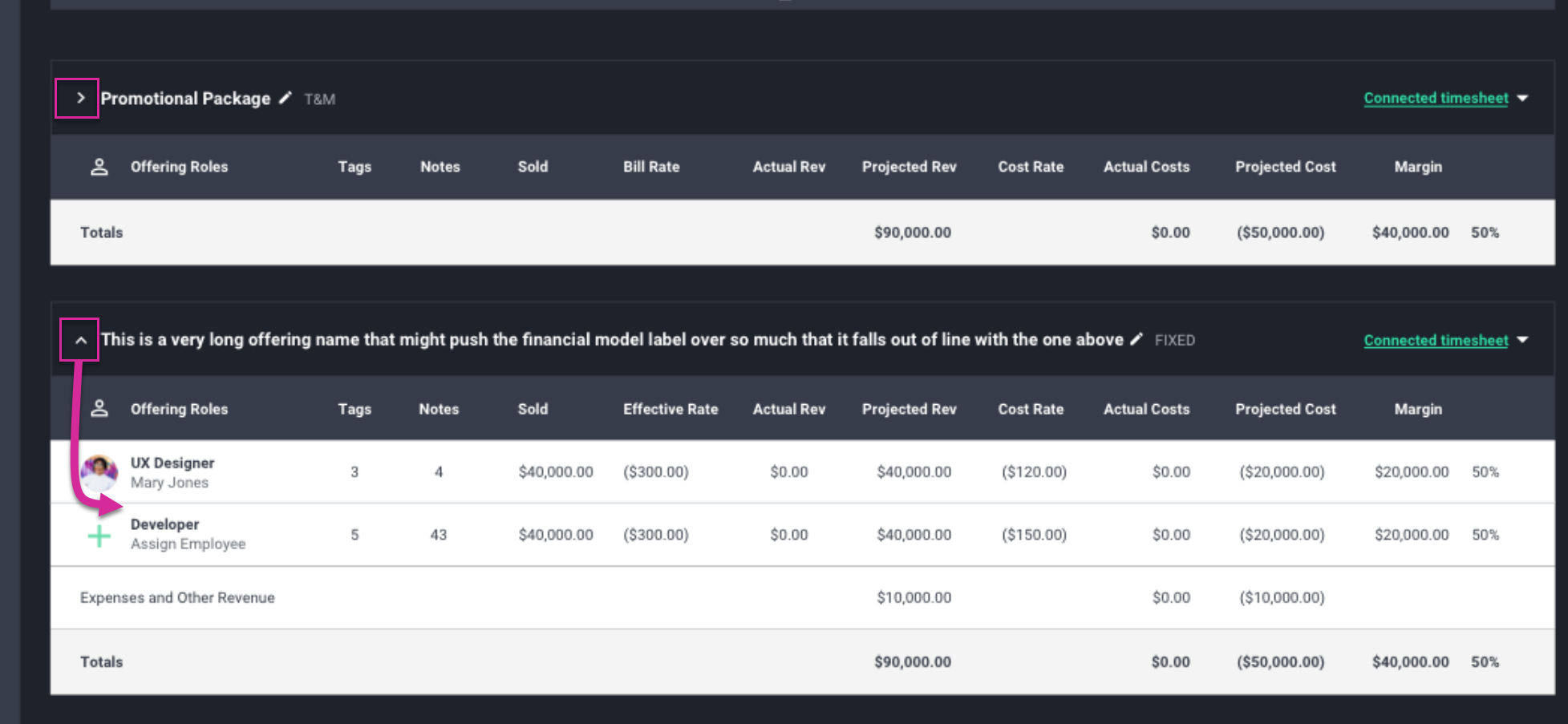 Collapsible Service Offerings – Parallax