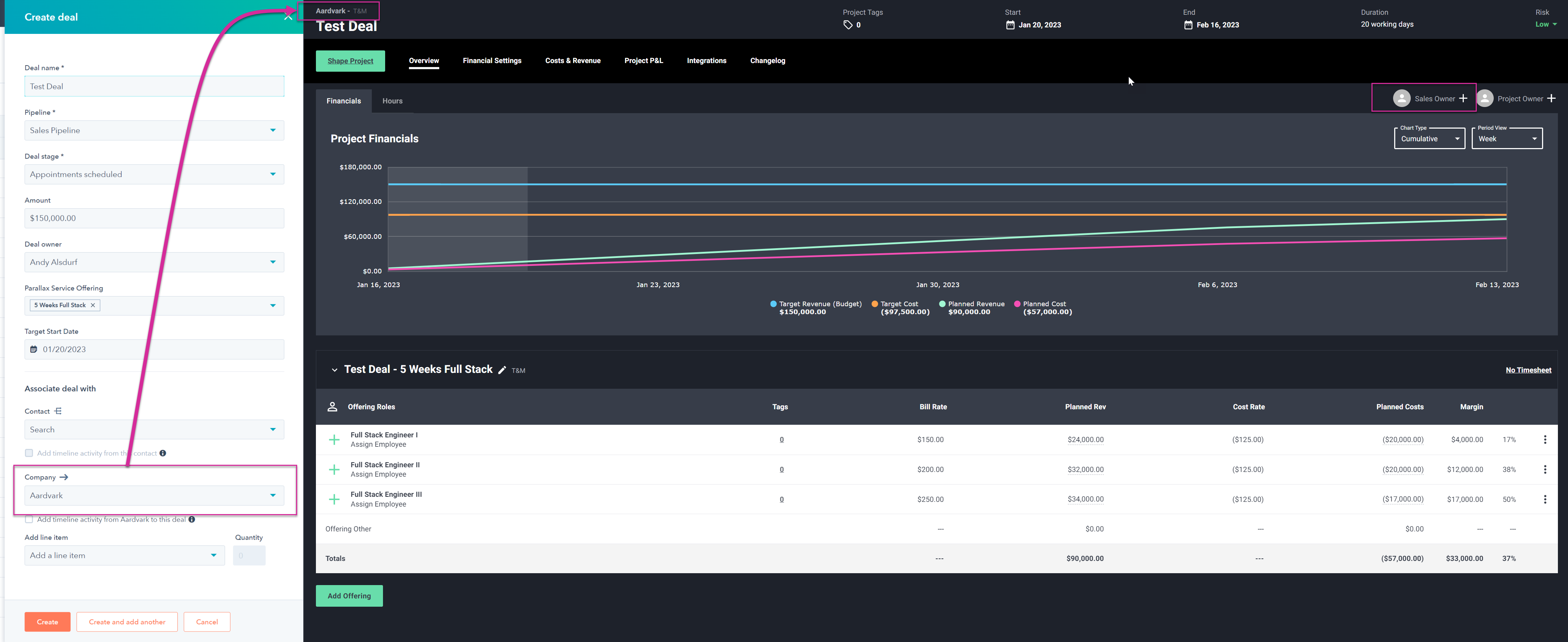 HubSpot Integration Field Mapping – Parallax