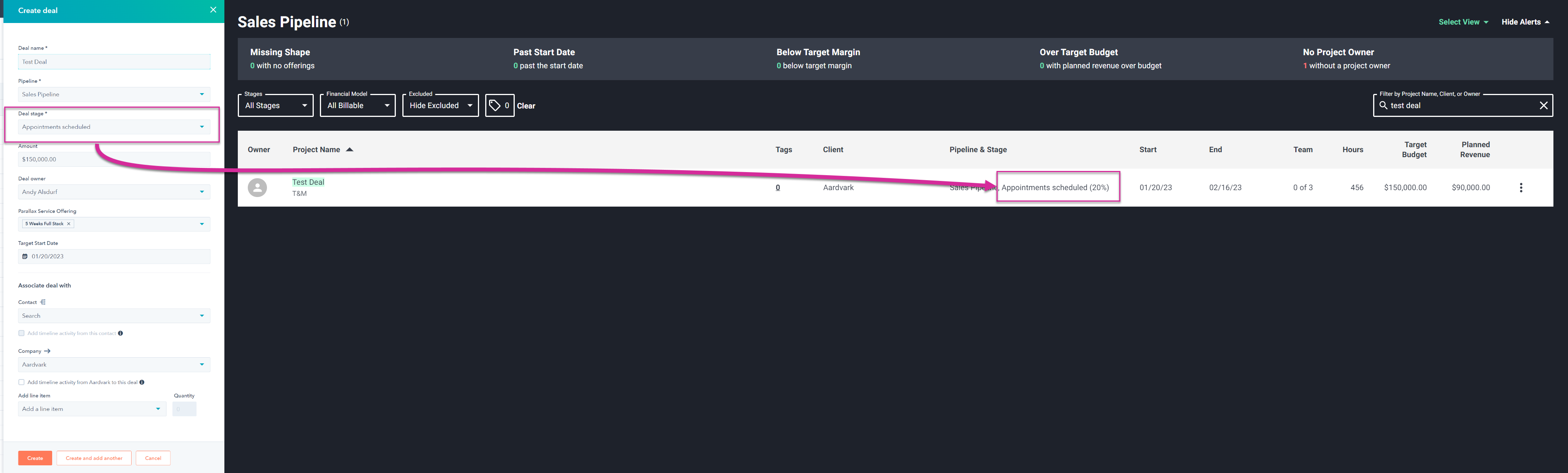 HubSpot Integration Field Mapping – Parallax