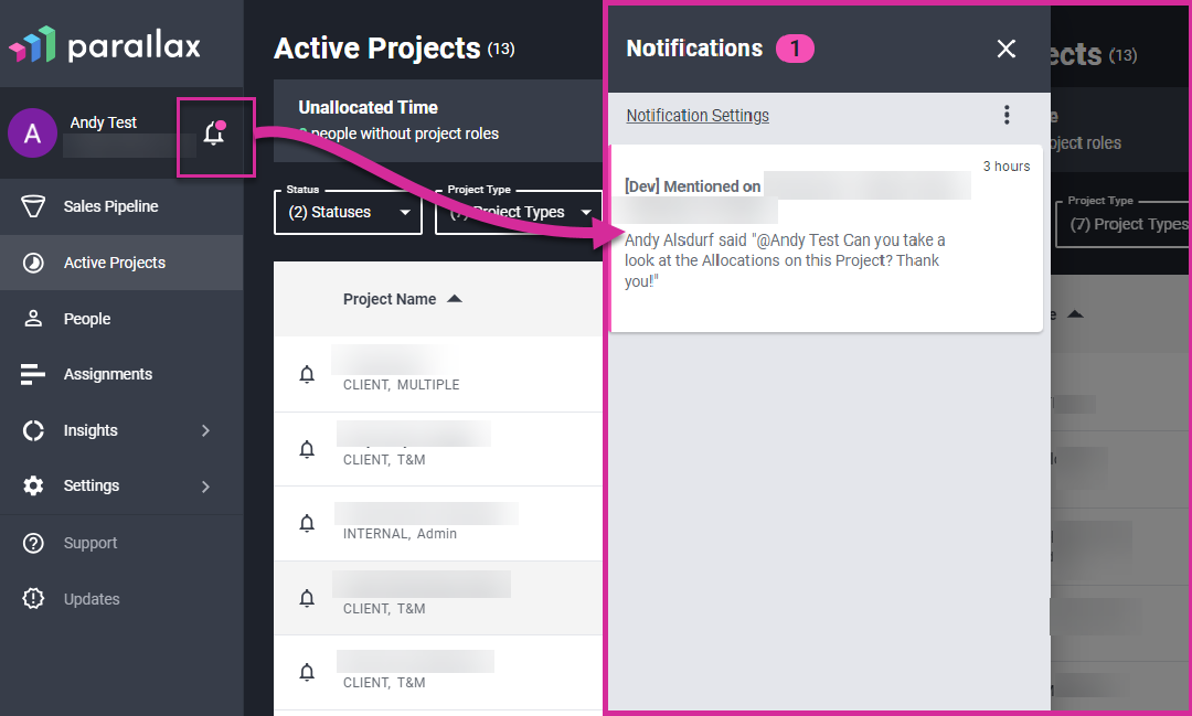 Notifications – Parallax